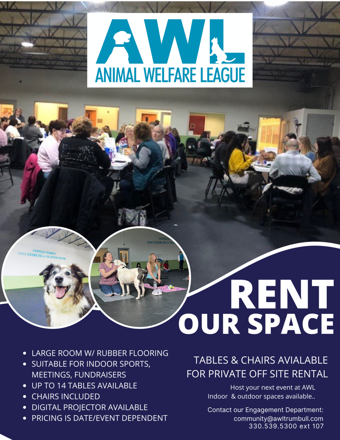 Rent a Space at AWL – Animal Welfare League of Trumbull County, Inc.
